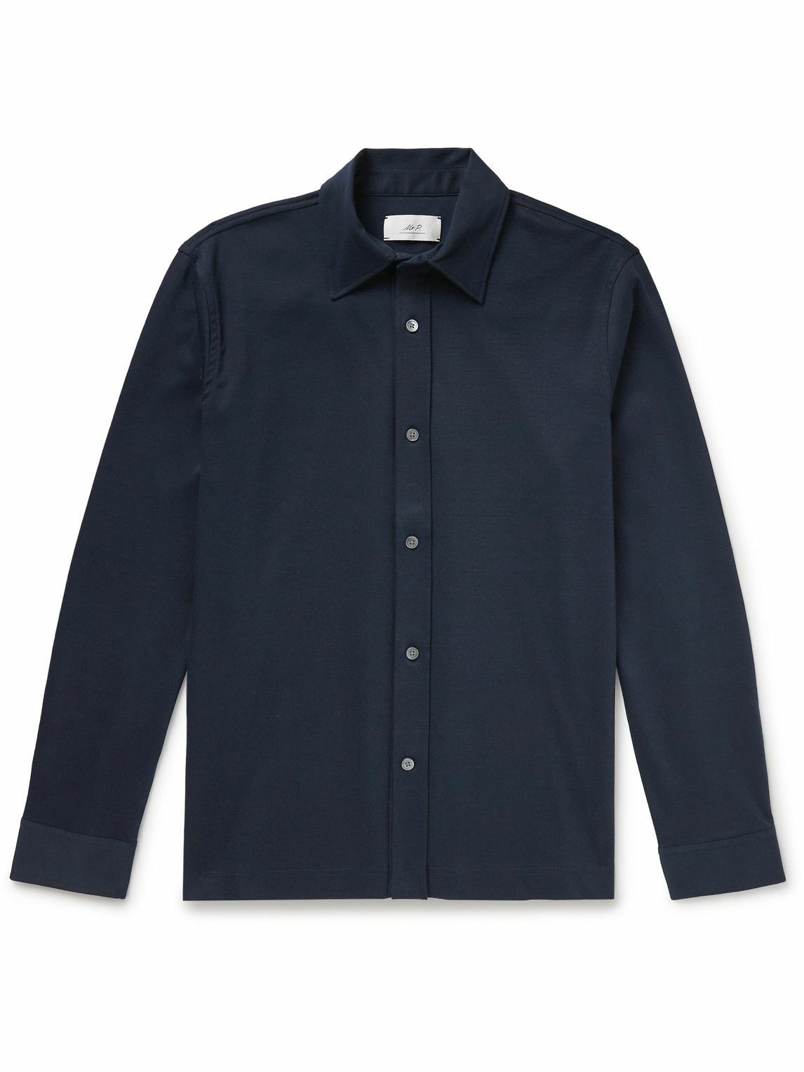 Mr P. - Mercerised Cotton-Jersey Shirt - Blue Mr P.