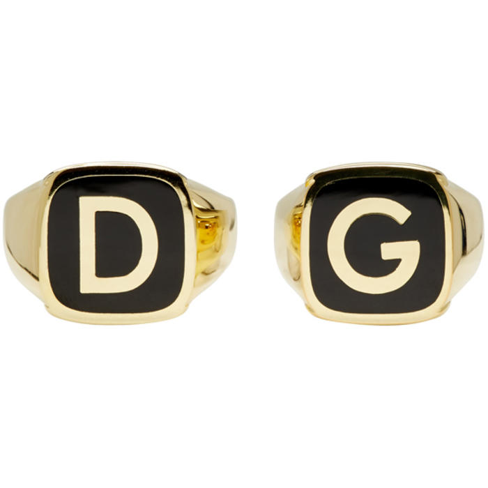 Dolce and Gabbana Gold DG Ring Set Dolce & Gabbana