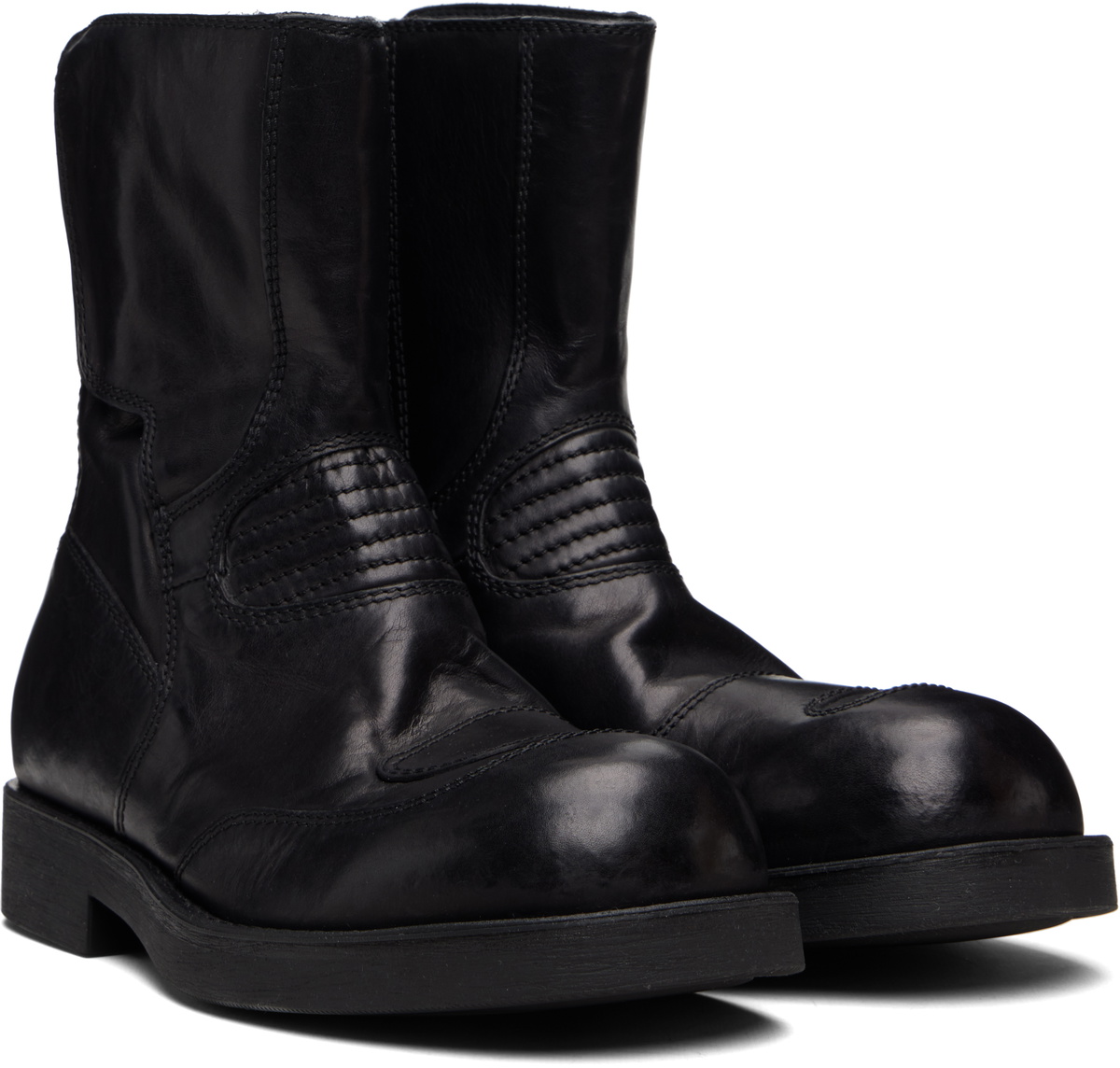 MM6 Maison Margiela Black Biker Boots MM6 Maison Margiela