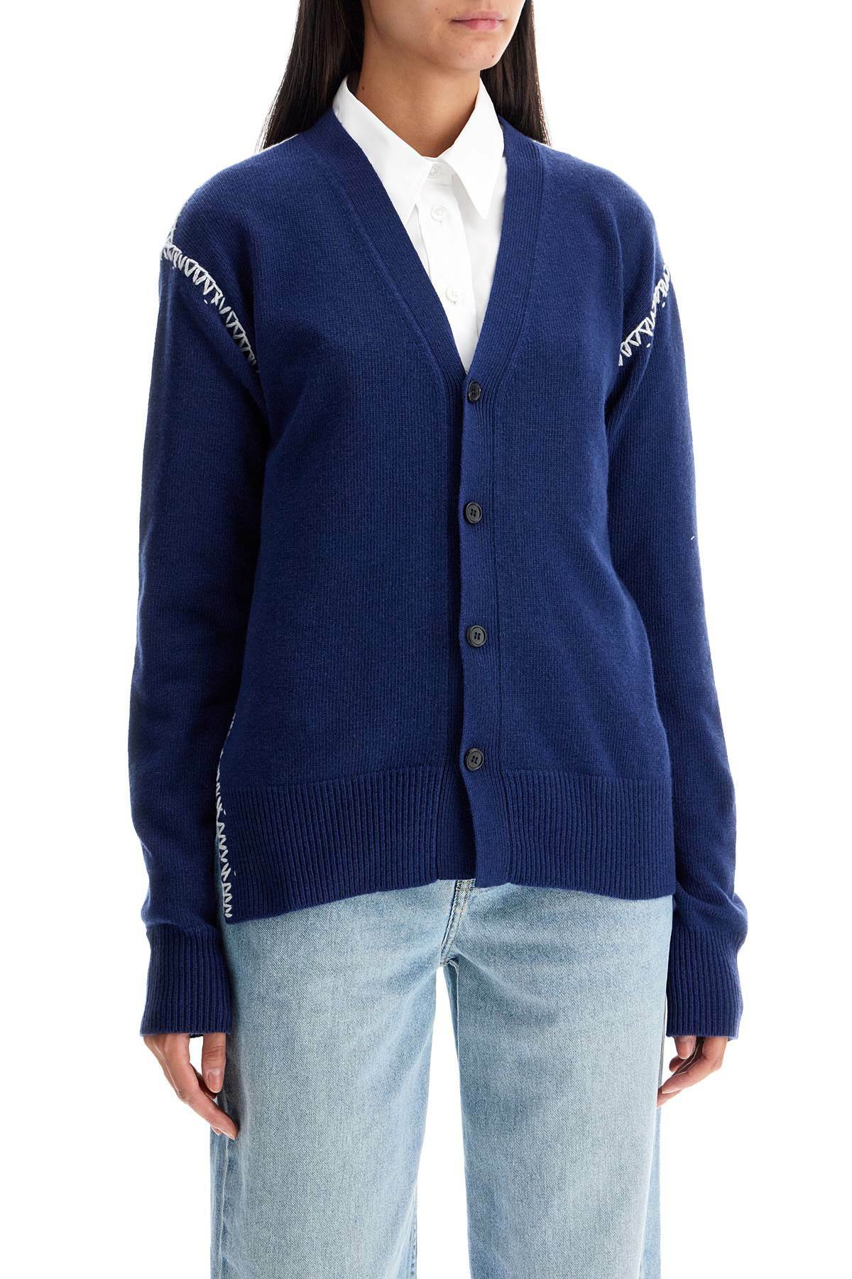MARNI cardigan with stitching details Blue Marni