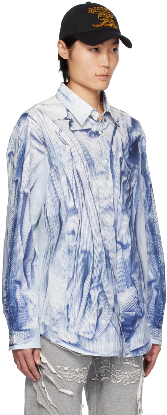 Y/Project Blue Compact Print Shirt Y/Project