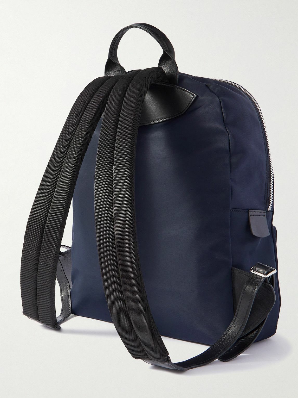 Kiton - Logo-Print Leather-Trimmed Shell Backpack Kiton