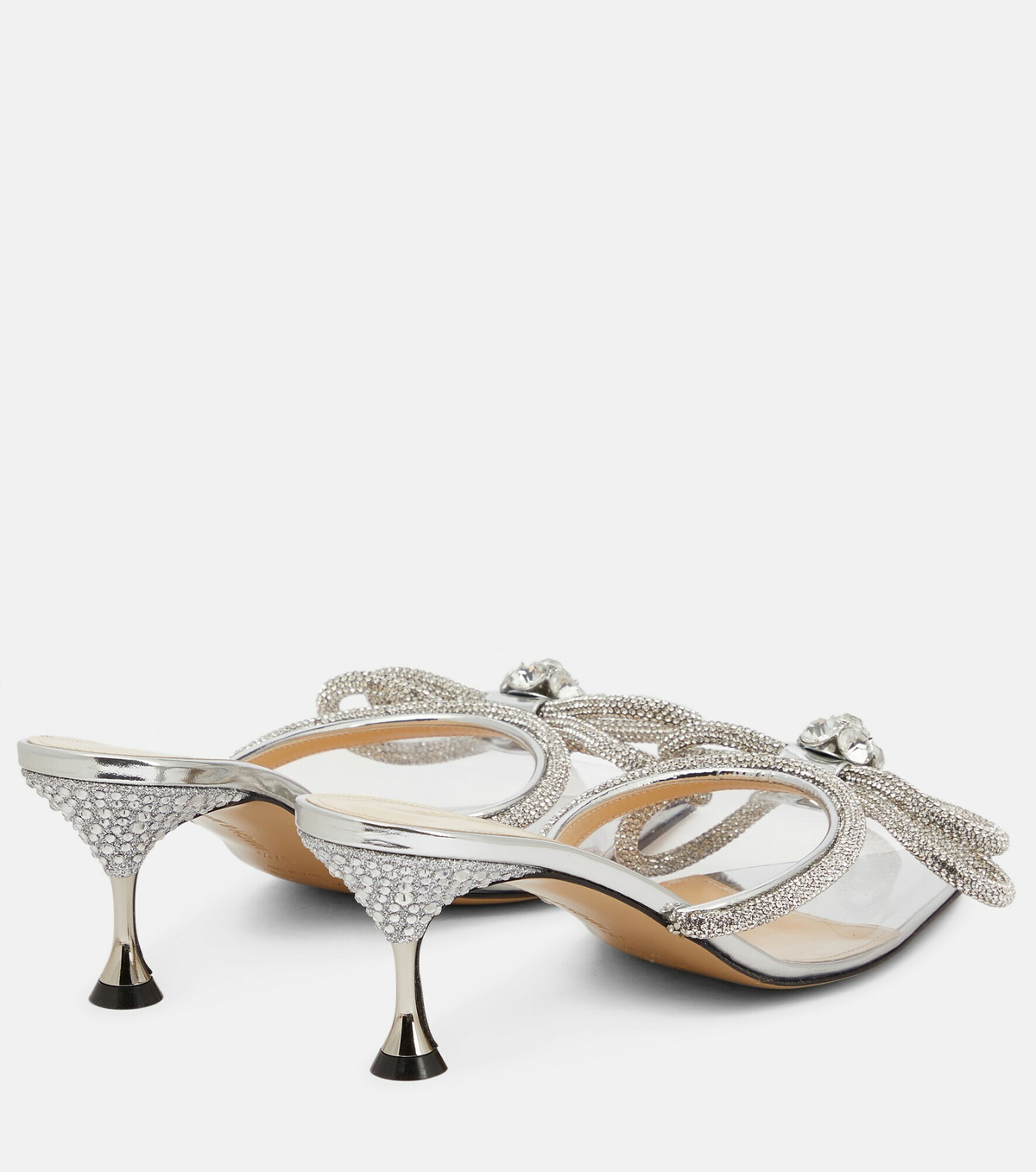 Mach & Mach - Double Bow embellished PVC mules MACH & MACH