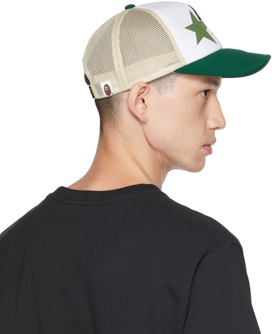 BAPE Green & White Star Cap A Bathing Ape