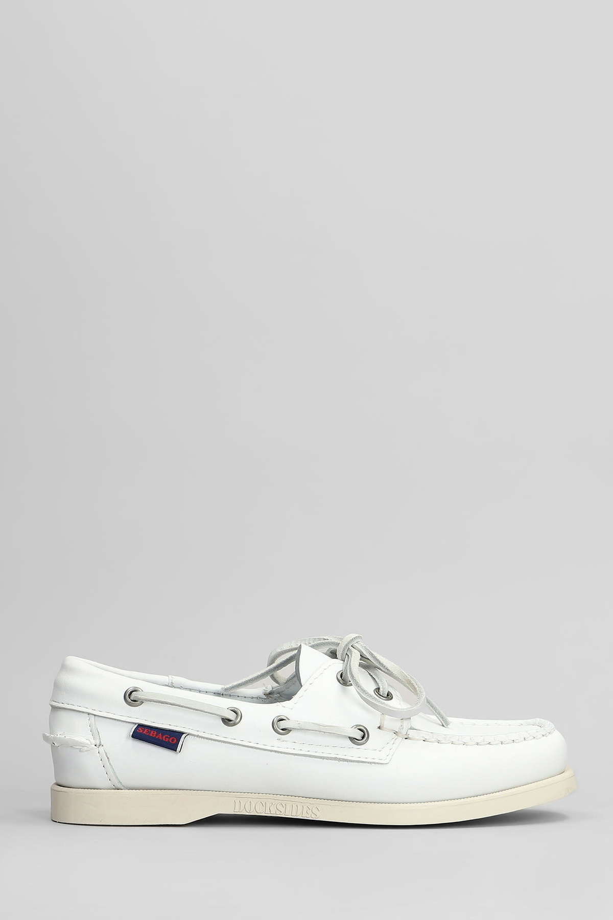Sebago Portland Loafers In White Leather Sebago