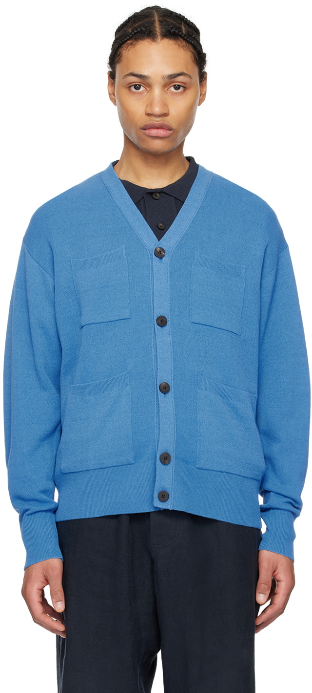 DOCUMENT Blue Patch Pocket Cardigan DOCUMENT