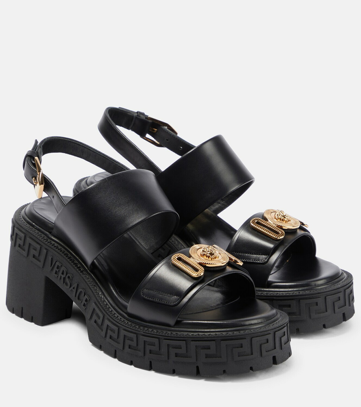 Versace - Biggie Medusa leather sandals Versace