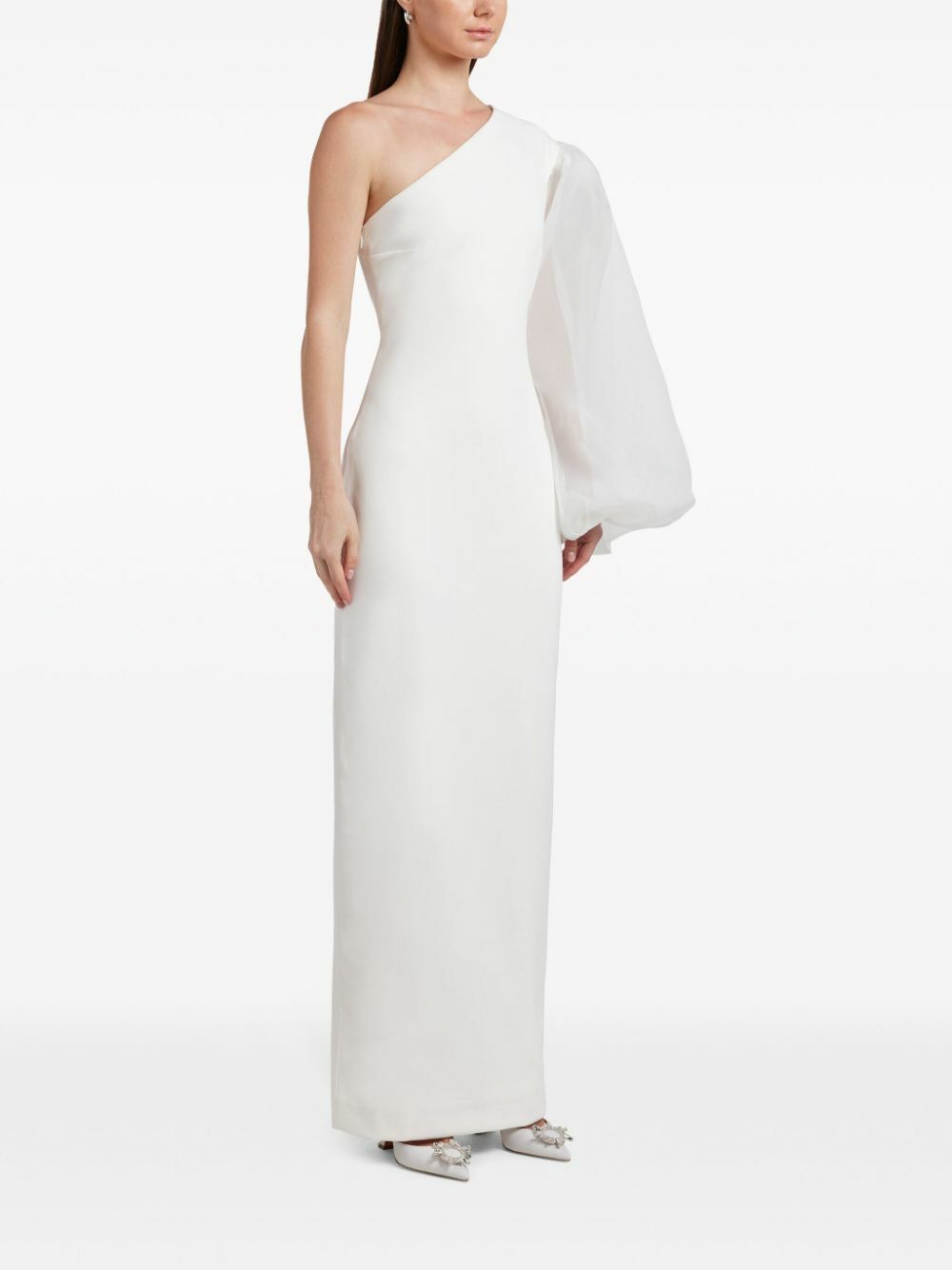 Solace London White Hudson One-Shoulder Gown Solace London