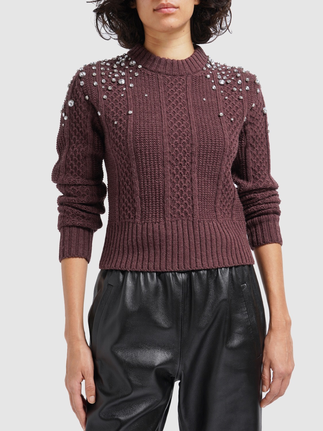 GOLDEN GOOSE - Journey Wool Crewneck Cropped Sweater Golden Goose ...