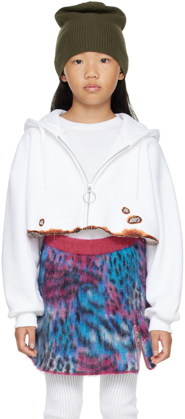 Doublet Kids White Burning Hoodie Doublet