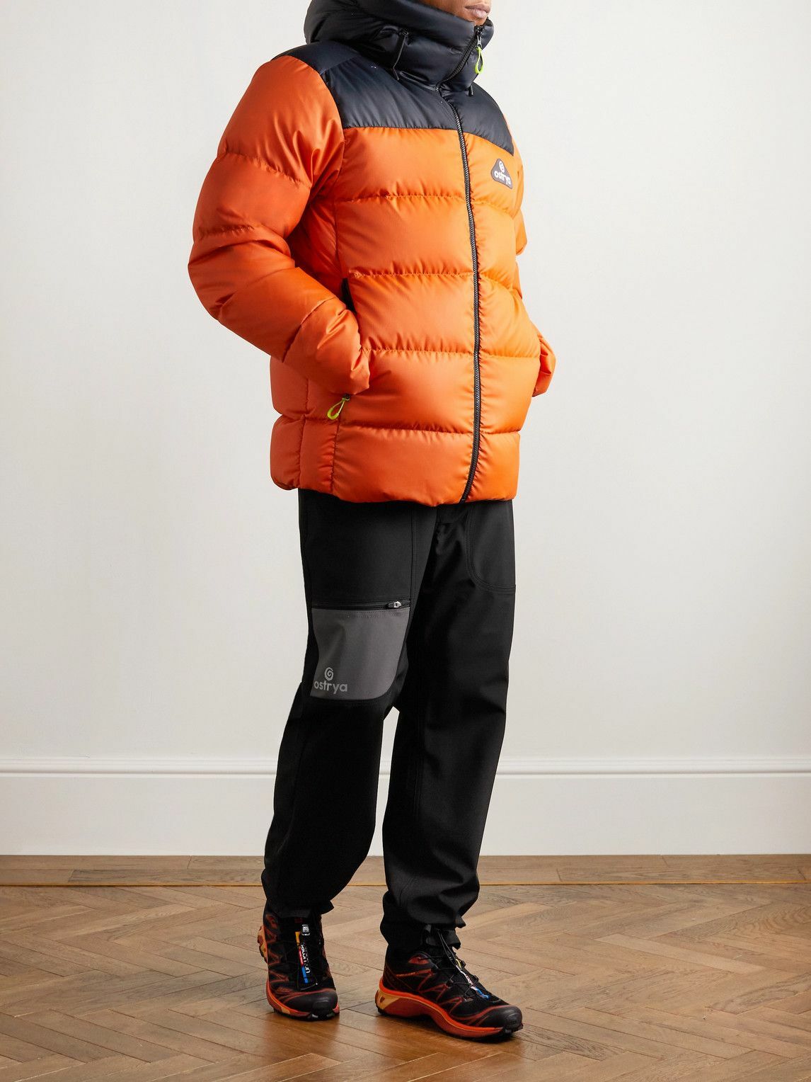 OSTRYA - Alpine Straight-Leg Colour-Block Shell Trousers - Black Ostrya