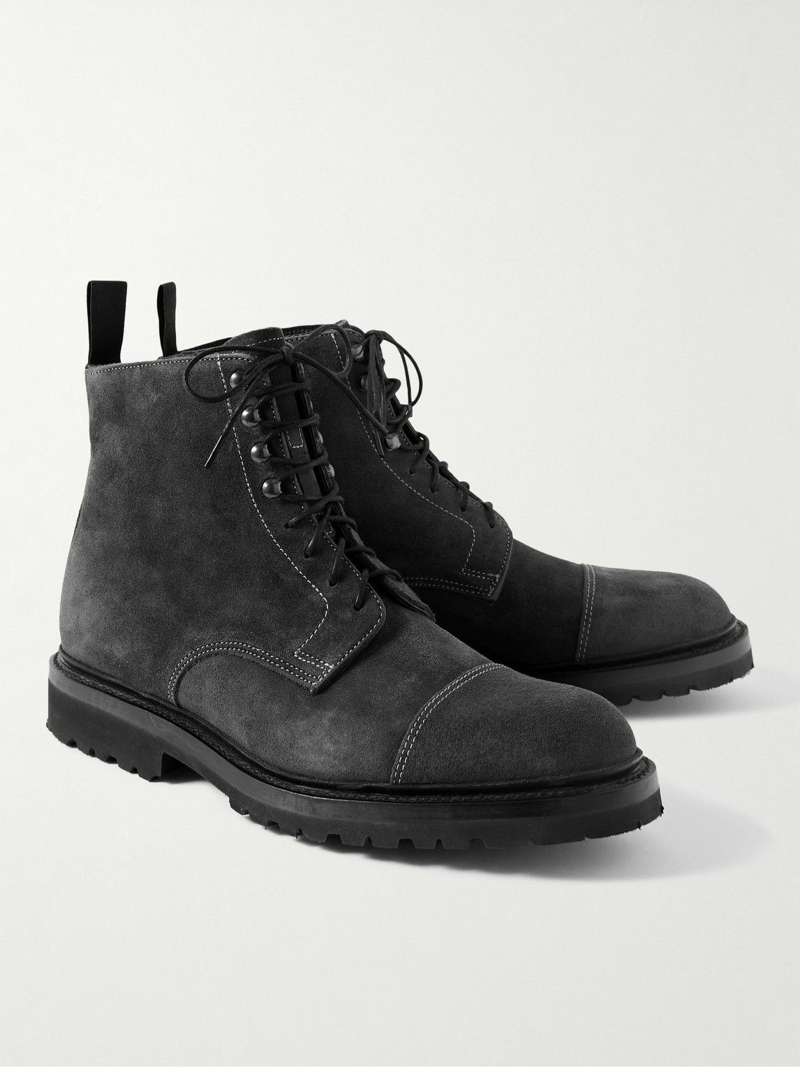 George Cleverley - Taron 2 Waxed-Suede Boots - Gray George Cleverley