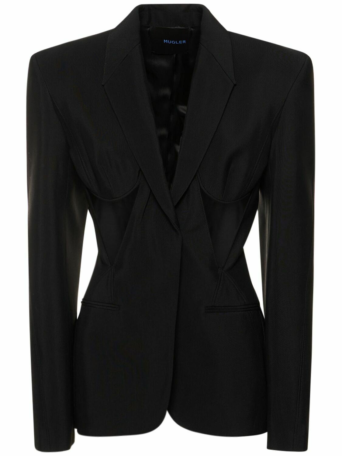 MUGLER - Viscose Twill Fitted Cutout Jacket Mugler