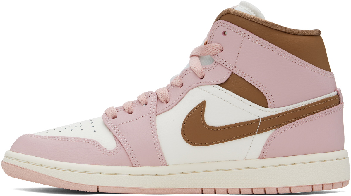 Nike Jordan Pink & White Air Jordan 1 Mid Sneakers Nike Jordan Brand
