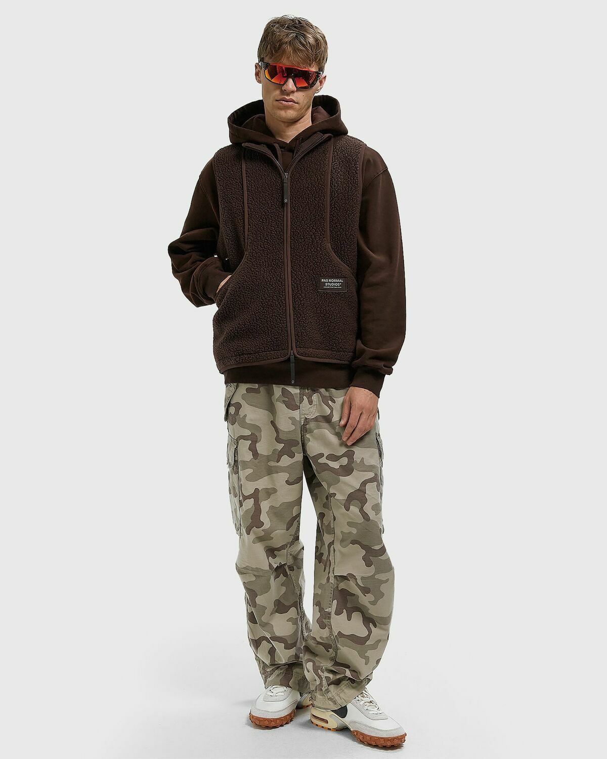 Pas Normal Studios Off-Race Pile Fleece Vest Brown Men Pas Normal Studios