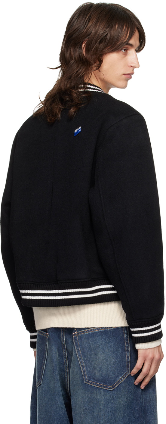 ADER error Black TRS Tag Varsity Bomber Jacket ADER error