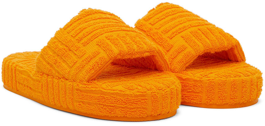Bottega Veneta Orange Resort Sponge Sandals Bottega Veneta