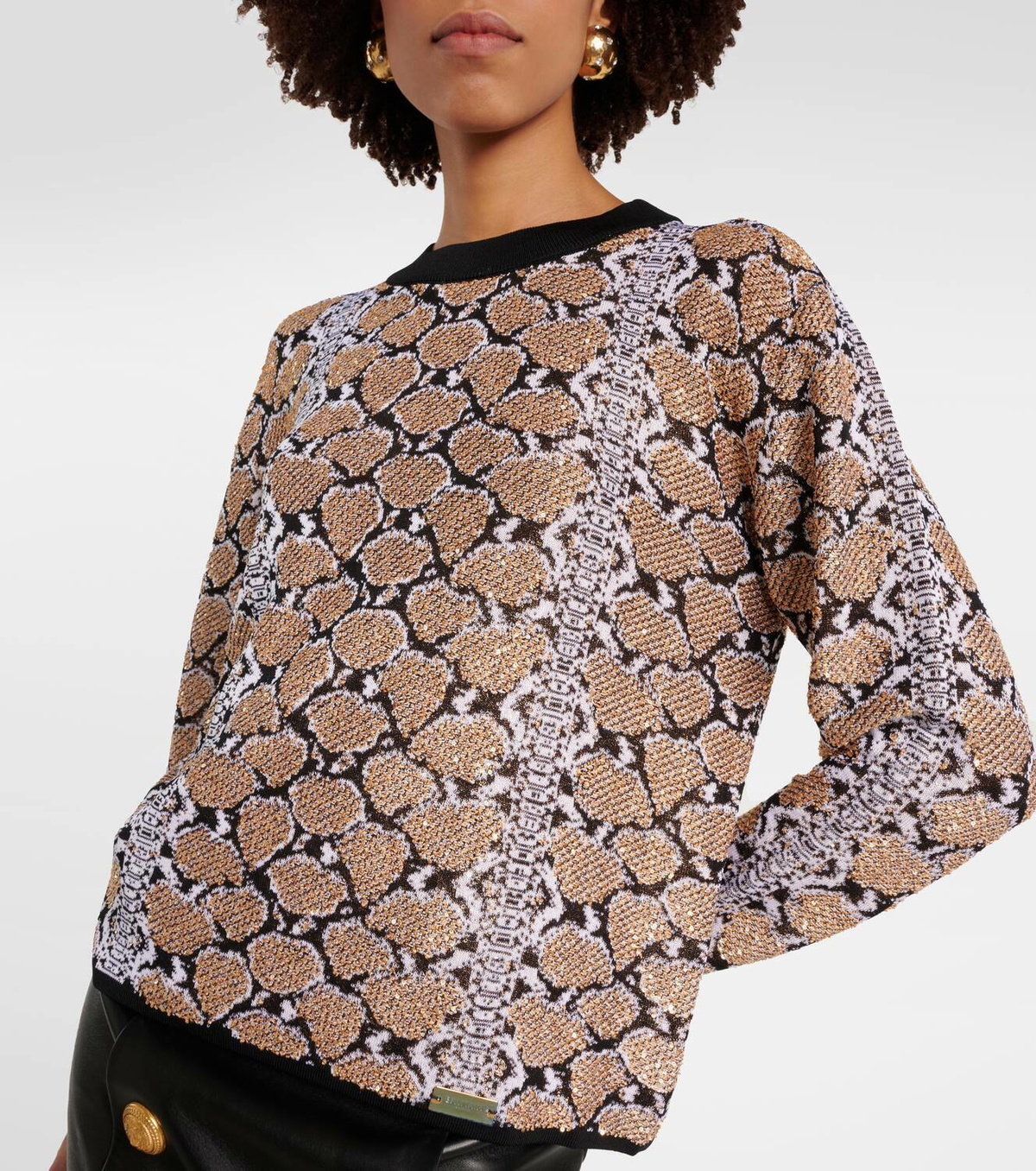 Balmain Snake-effect jacquard sweater Balmain