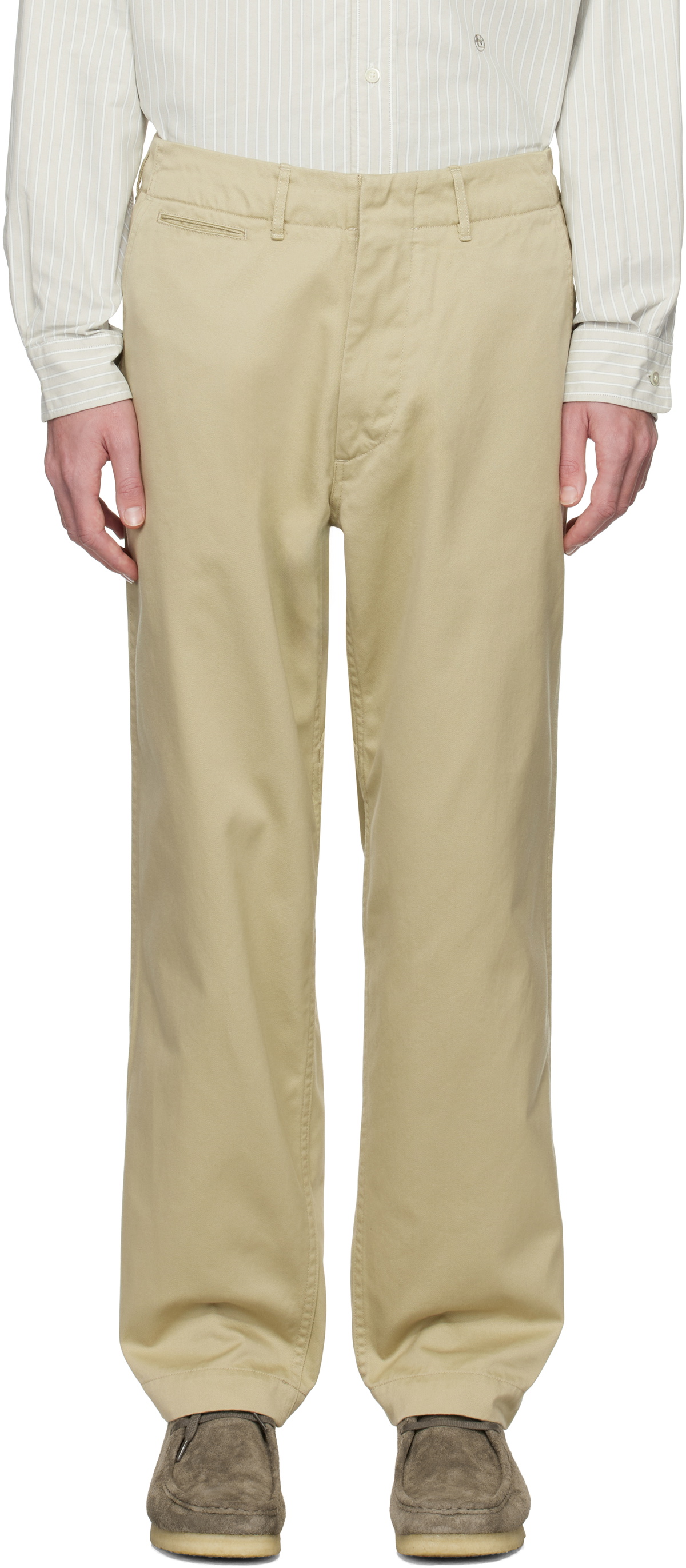 nanamica Beige Wide Chino Trousers Nanamica