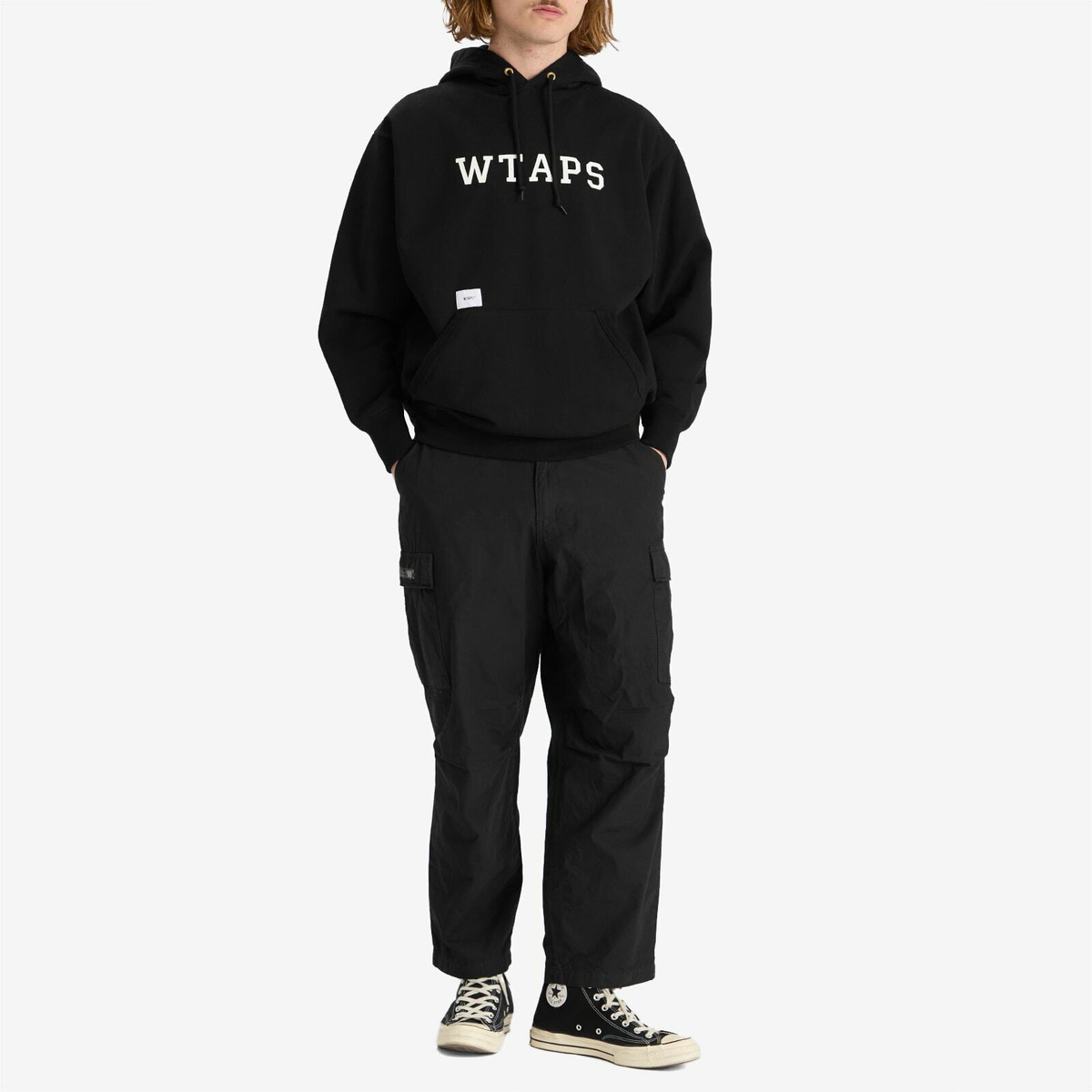 WTAPS Men's Academy Logo Hoodie in Black WTAPS