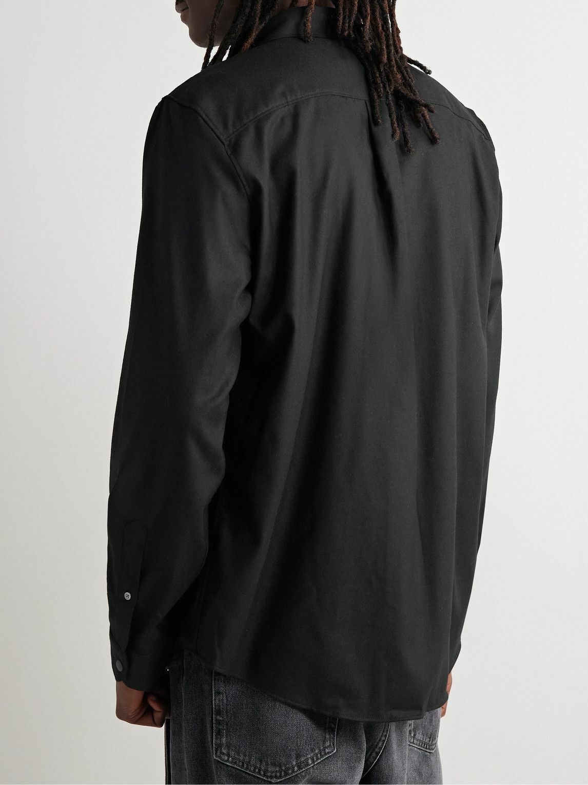 FRAME - Button-Down Collar Woven Shirt - Black Frame Denim