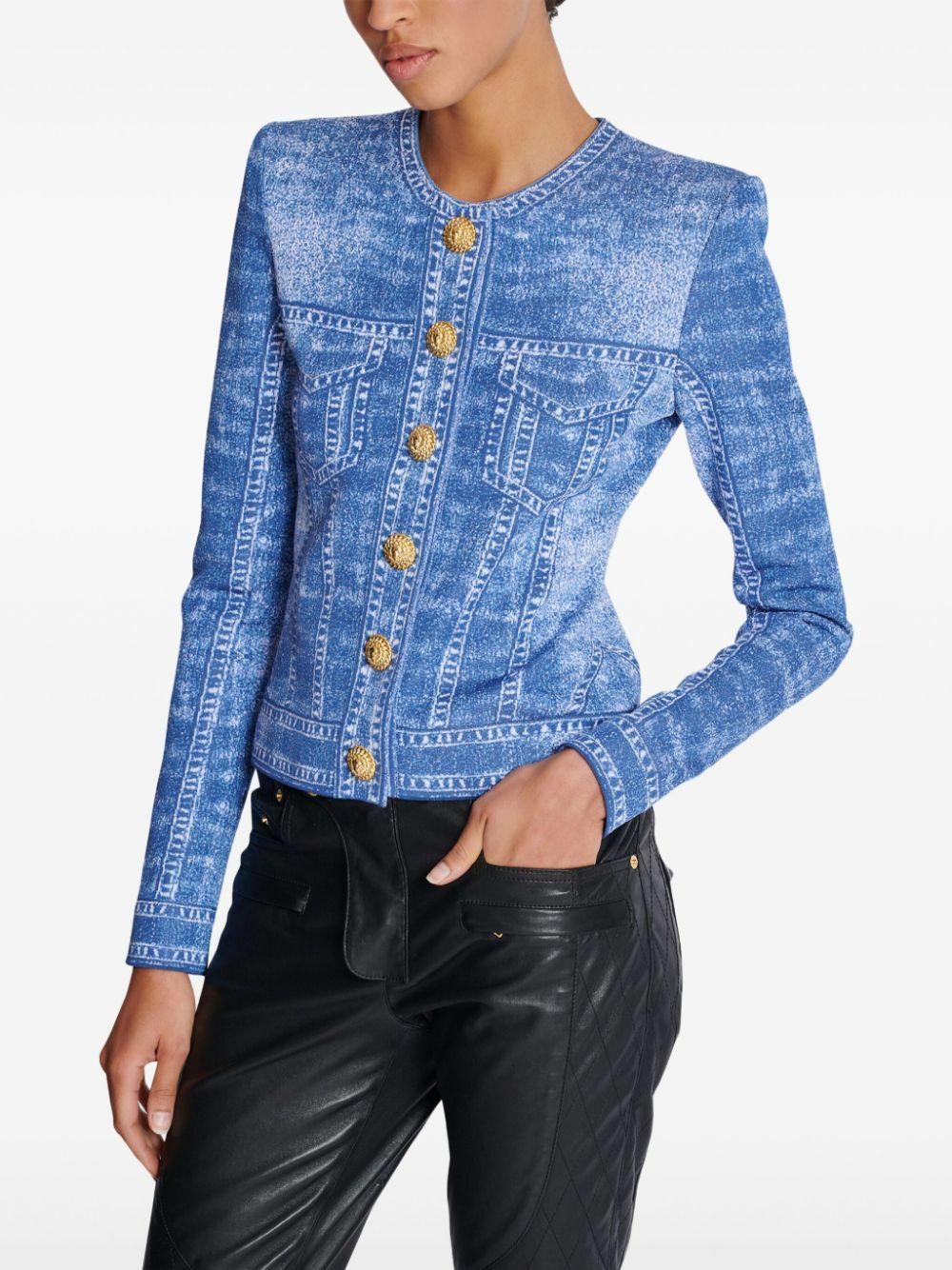 Balmain Denim-Effect Cardigan Balmain