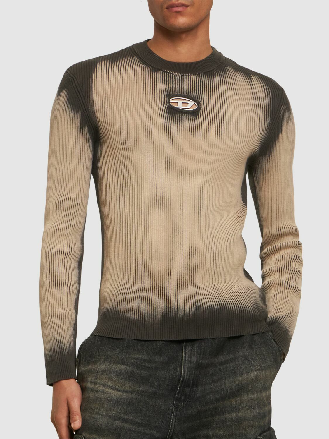DIESEL - Oval-d Slim Cotton Blend Knit Sweater Diesel