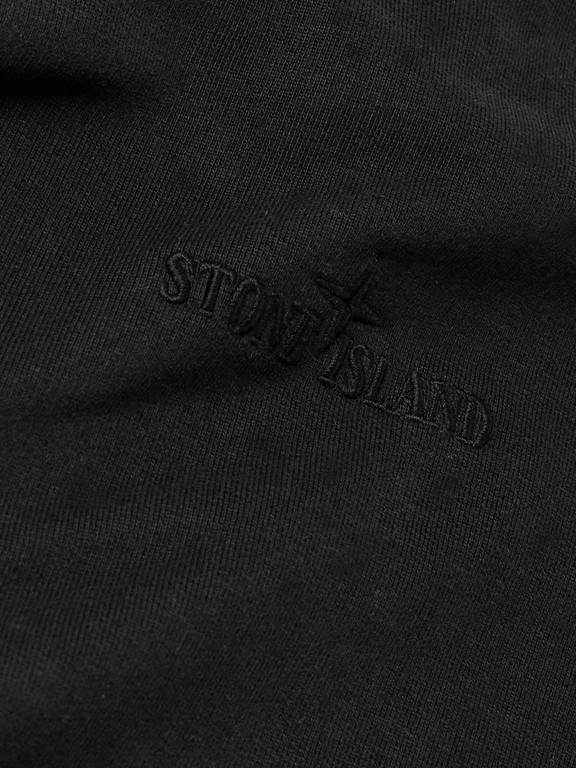 Stone Island - Logo-Embroidered Cotton-Jersey Sweatshirt - Black Stone ...