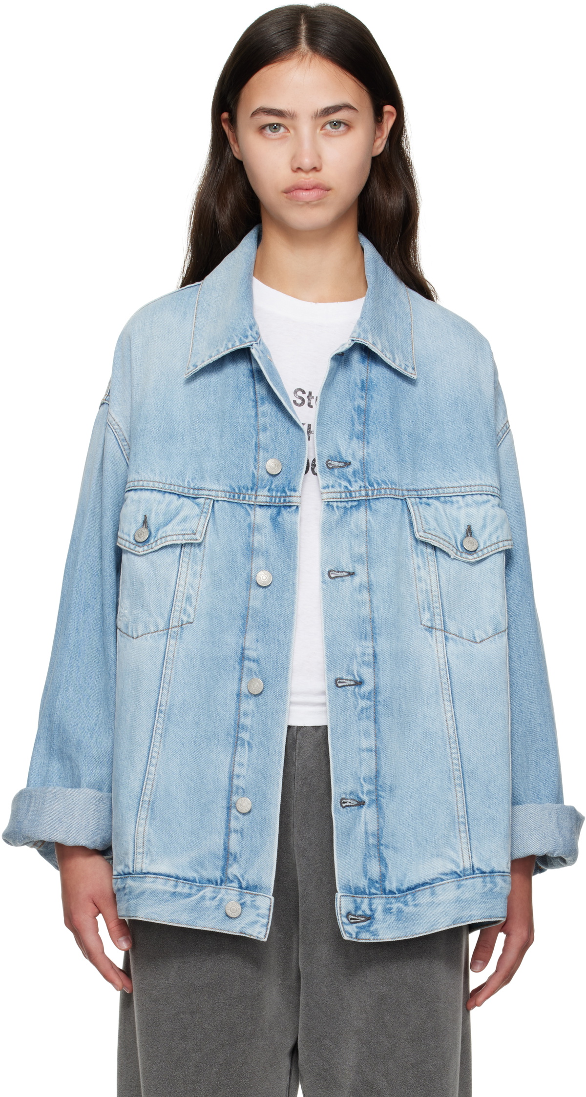 Acne Studios Blue Oversized Denim Jacket Acne Studios