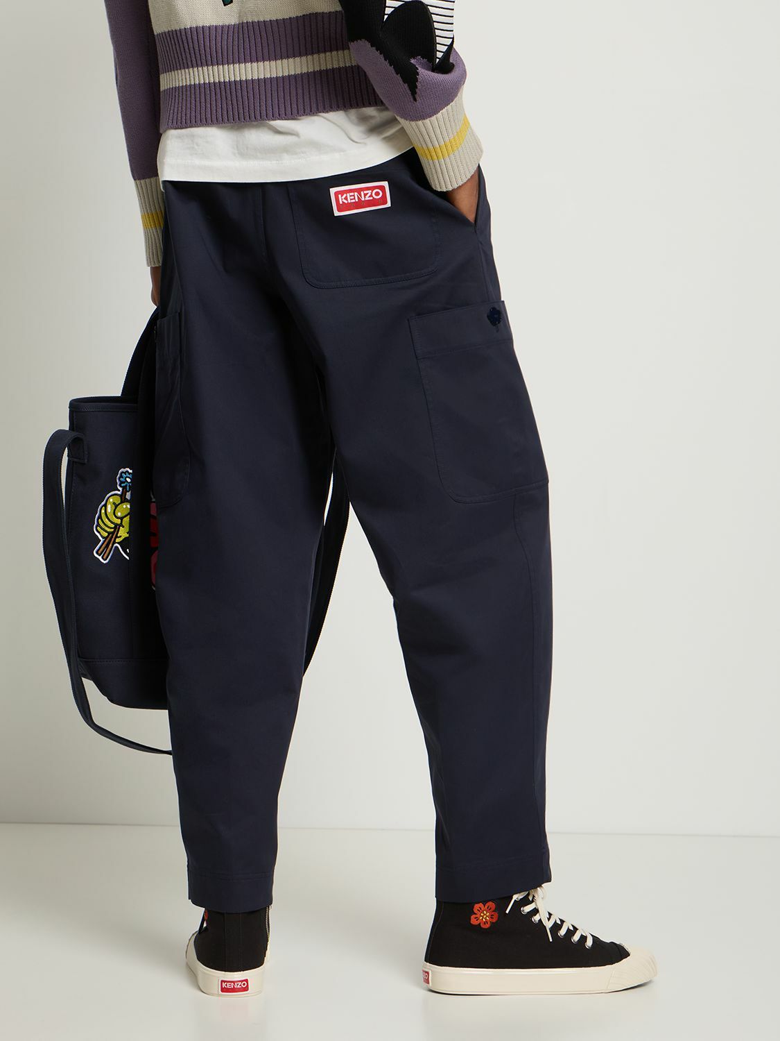 KENZO PARIS - Boke Logo Cotton High Top Sneakers Kenzo