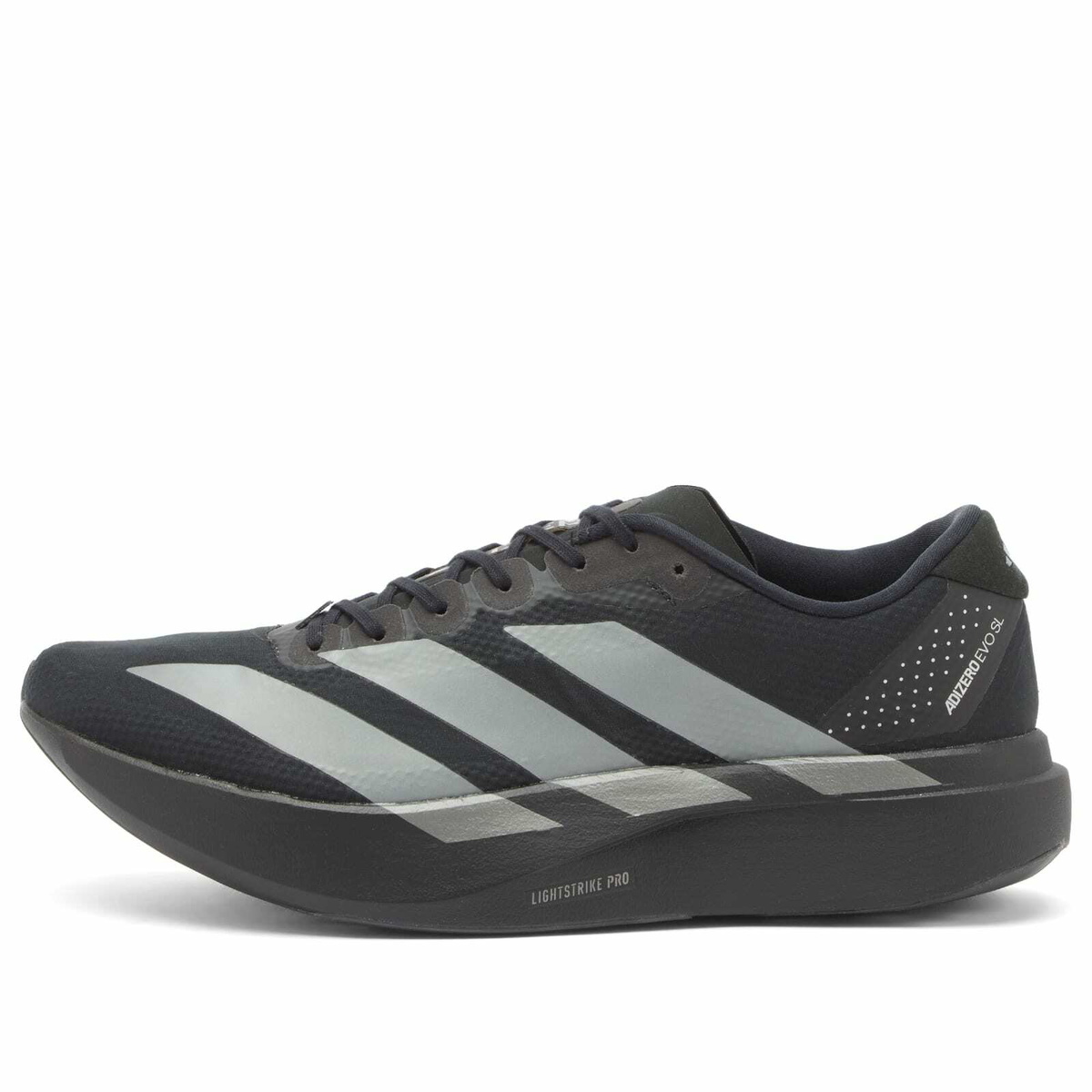 Adidas Men's Adizero Evo Sl Woven Sneaker in Core Black/Iron Met ...