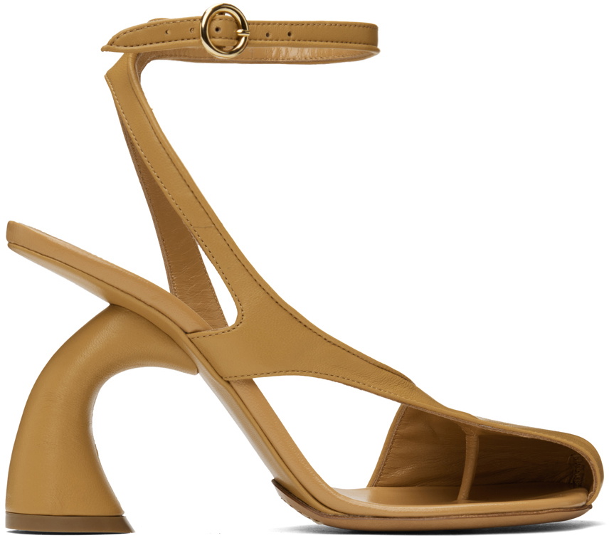 Dries Van Noten Tan Leather Heeled Sandals Dries Van Noten