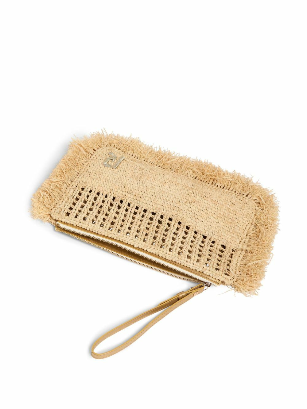 Rabanne Neutral Raffia Clutch Bag Paco Rabanne