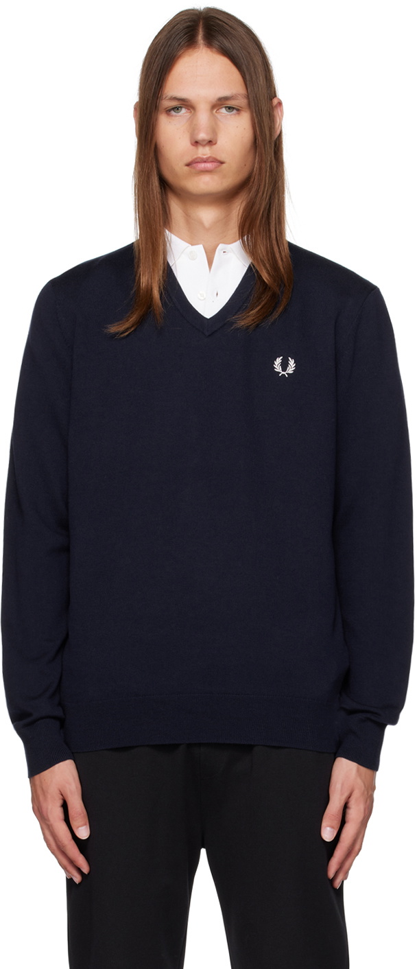Fred Perry Navy Classic Sweater Fred Perry