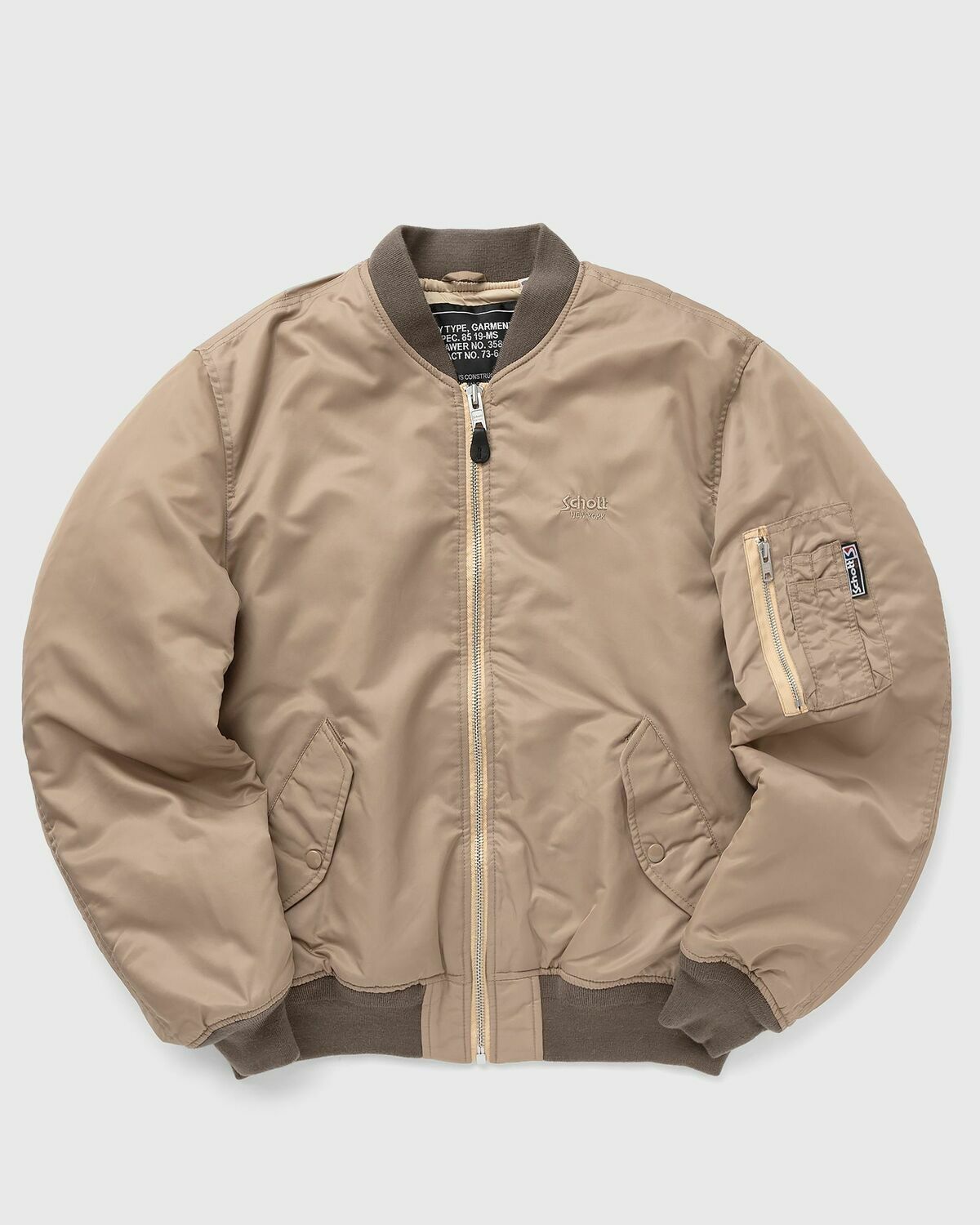 Schott Nyc Macampsrs Jacket Beige Bomber Jackets Schott