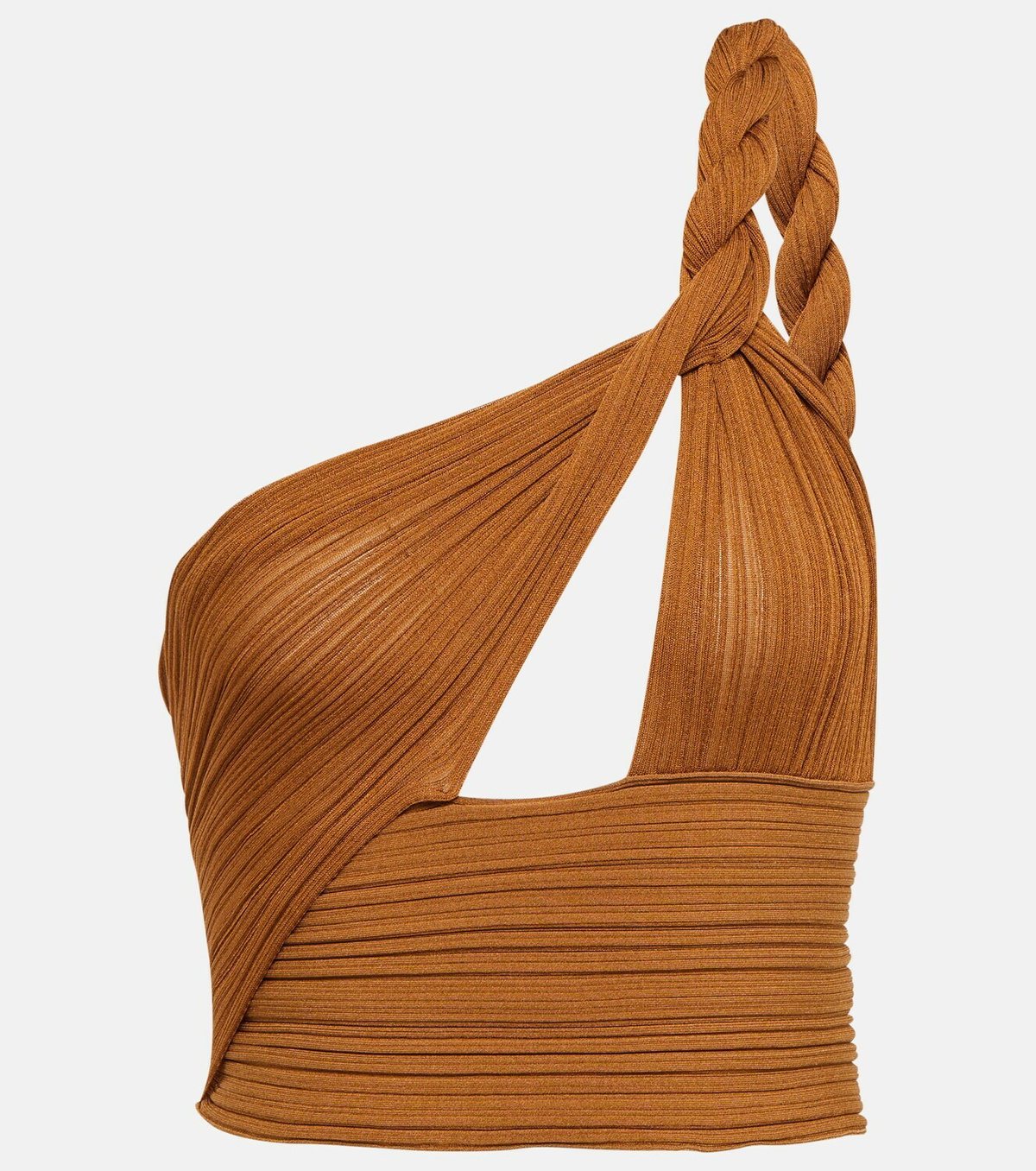Balmain - Twisted one-shoulder cutout top Balmain
