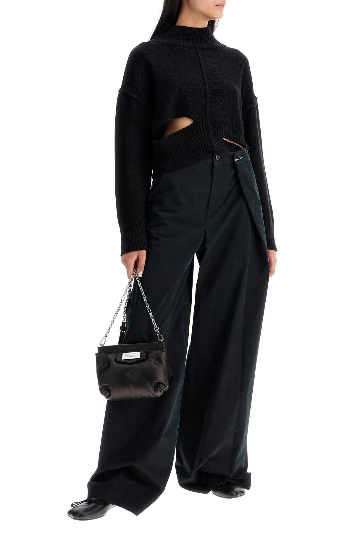 MM6 MAISON MARGIELA wide-legged pants with pleats Black MM6 Maison Margiela
