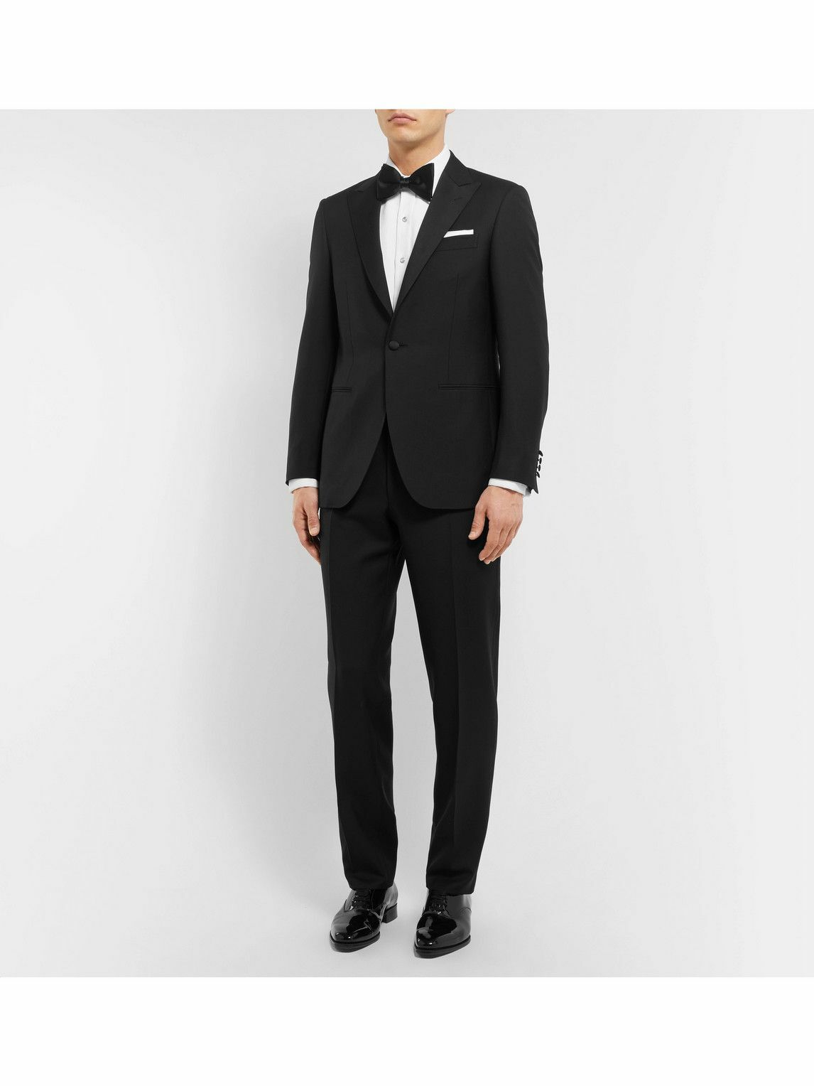 Canali - Black Slim-Fit Satin-Trimmed Wool Tuxedo - Black Canali