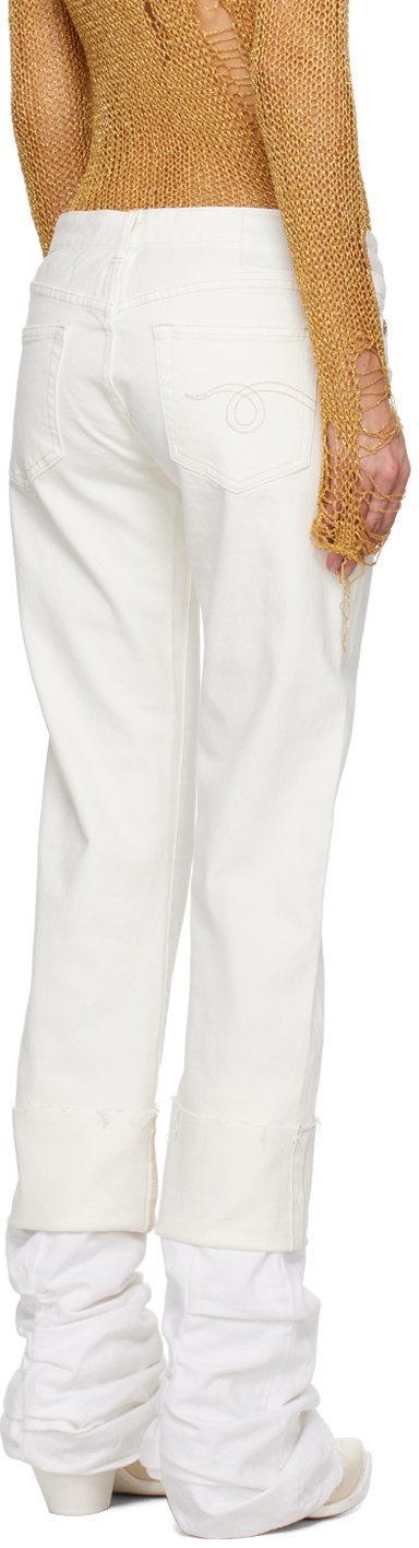 R13 White Cuffed Boy Jeans R13