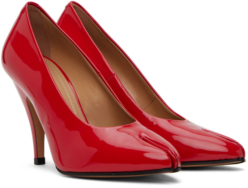 Maison Margiela Red Tabi Patent Heels Maison Margiela