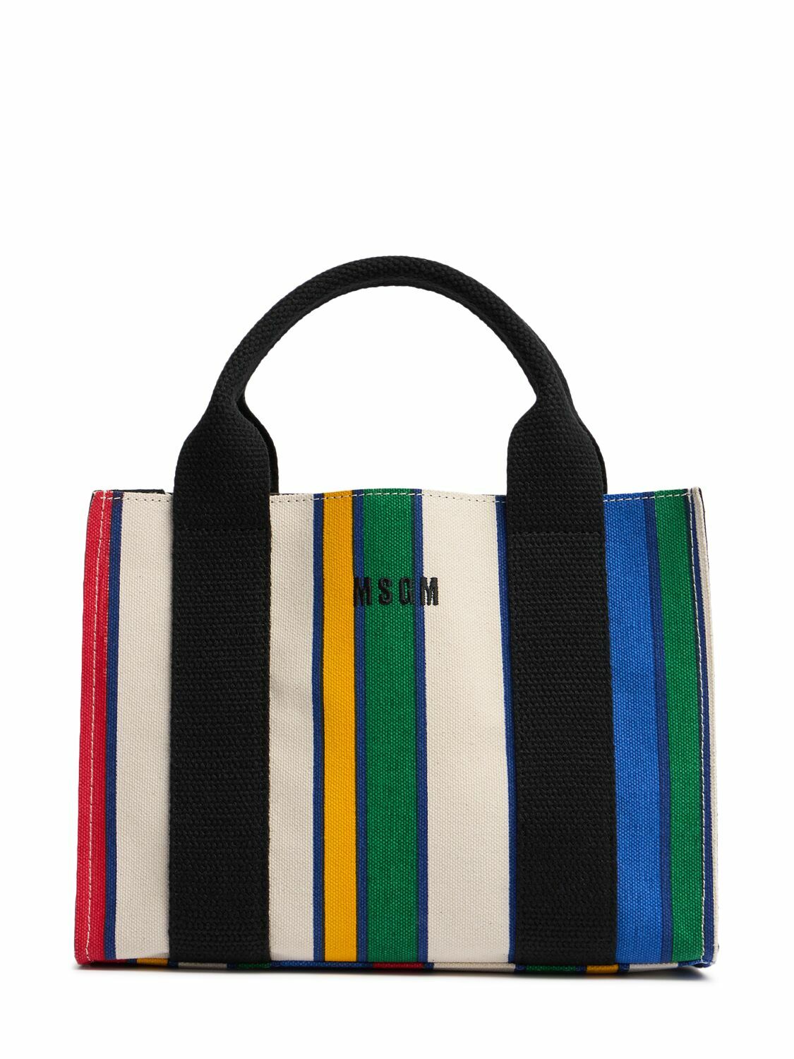 MSGM Small Striped Canvas Shopping Bag MSGM
