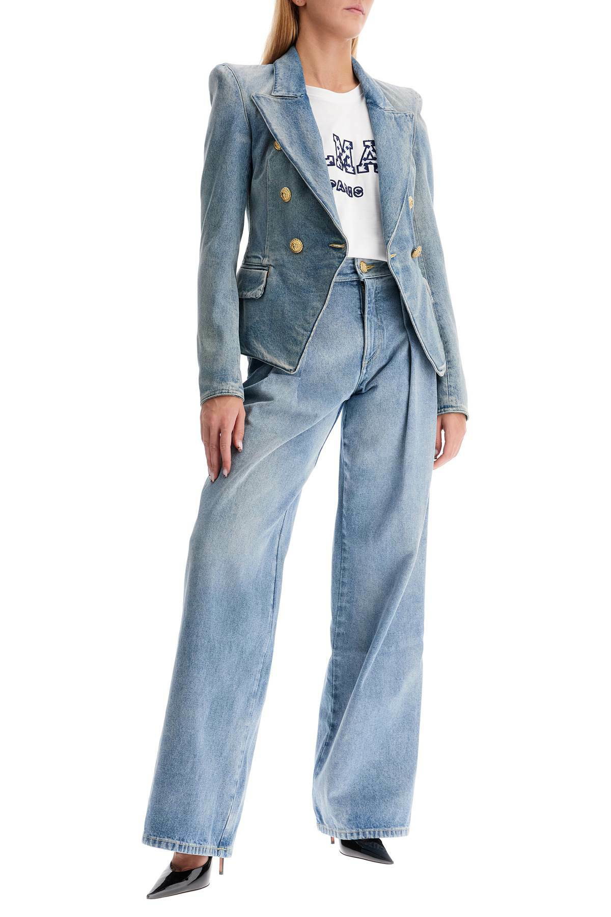 BALMAIN denim jacket with embossed buttons Light blue Balmain