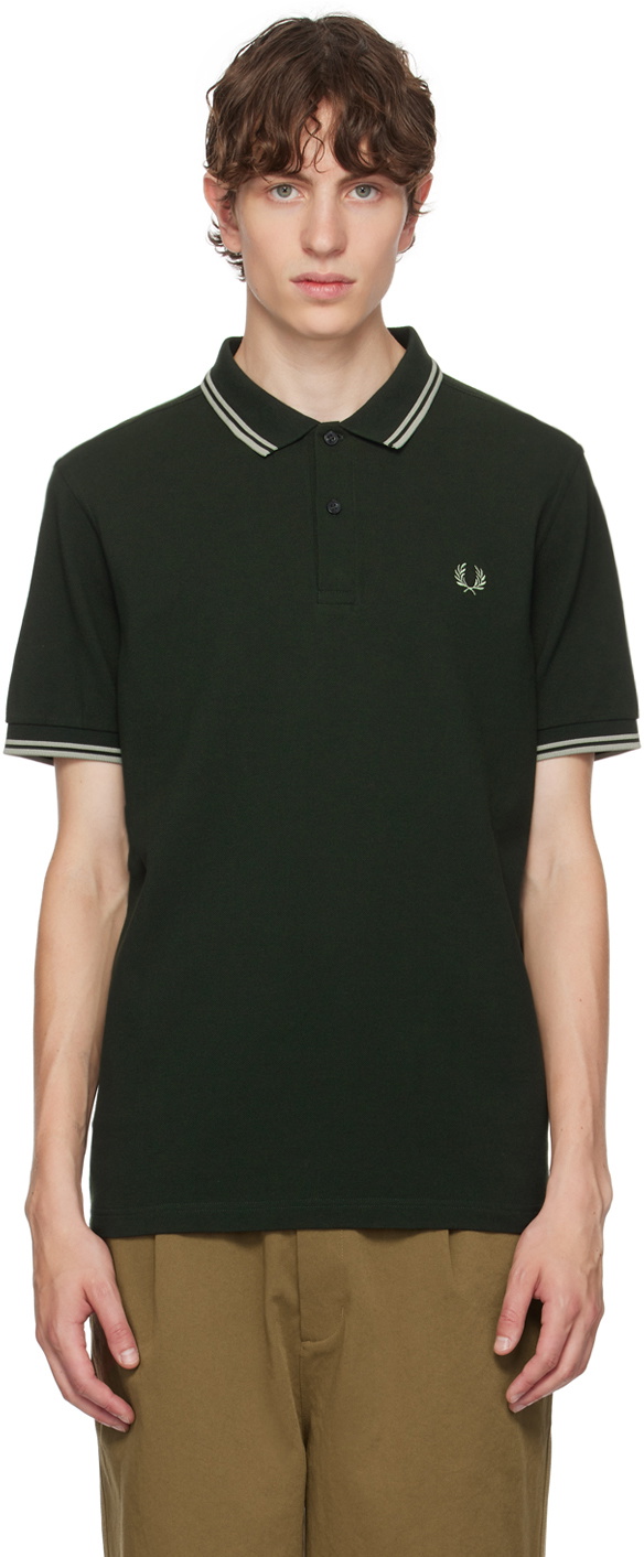 Fred Perry Green Twin Tipped Polo Fred Perry