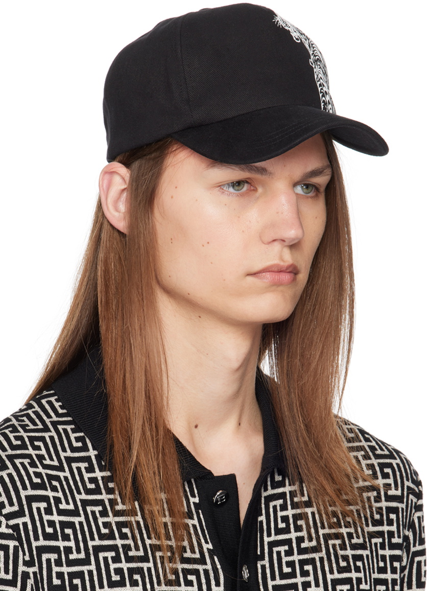 Balmain Black Printed Tiger Cap Balmain