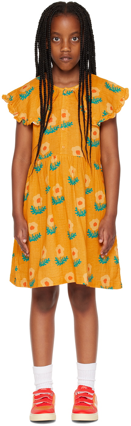 TINYCOTTONS Kids Orange Violet Dress TINYCOTTONS