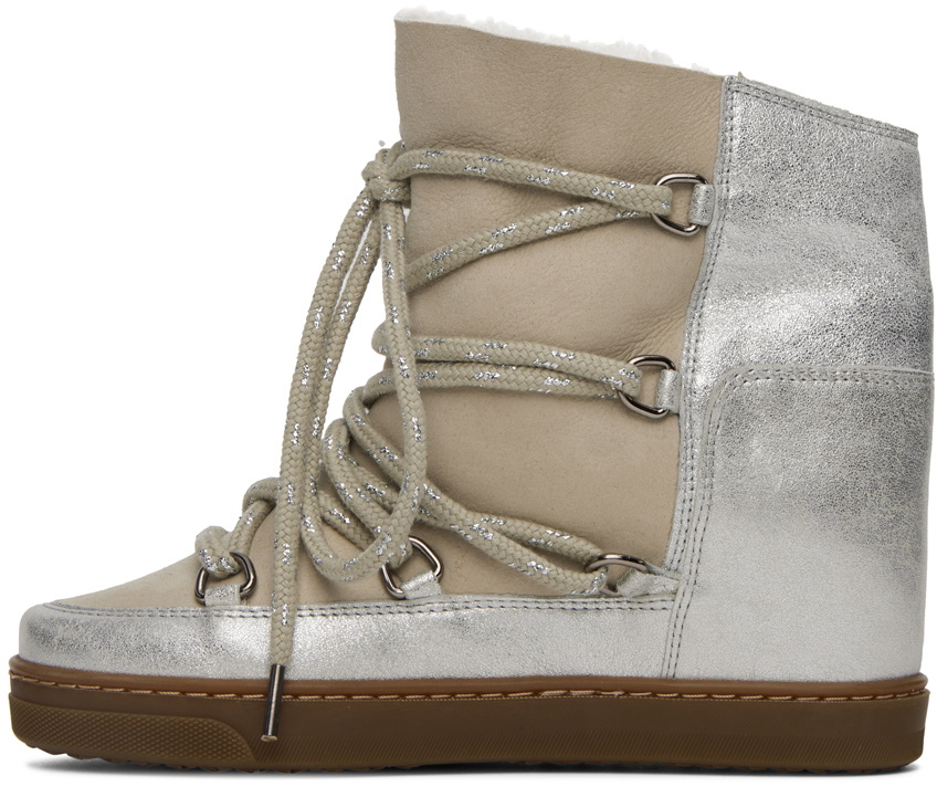 Isabel Marant Gray & Silver Nowles Boots Isabel Marant