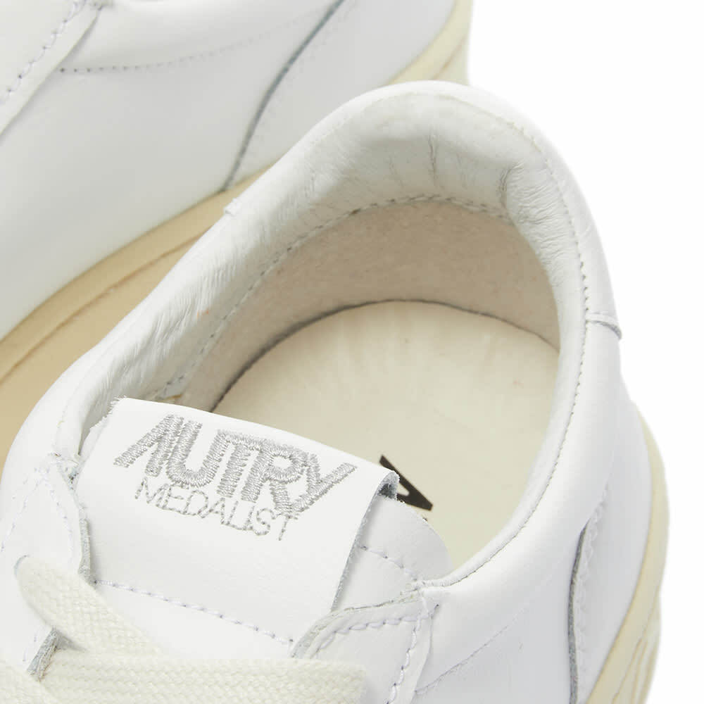 Autry Men's 01 Low Leather Sneakers in White/White Autry