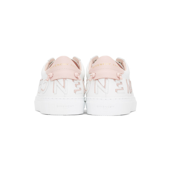Givenchy White and Pink Logo Urban Knots Sneakers Givenchy