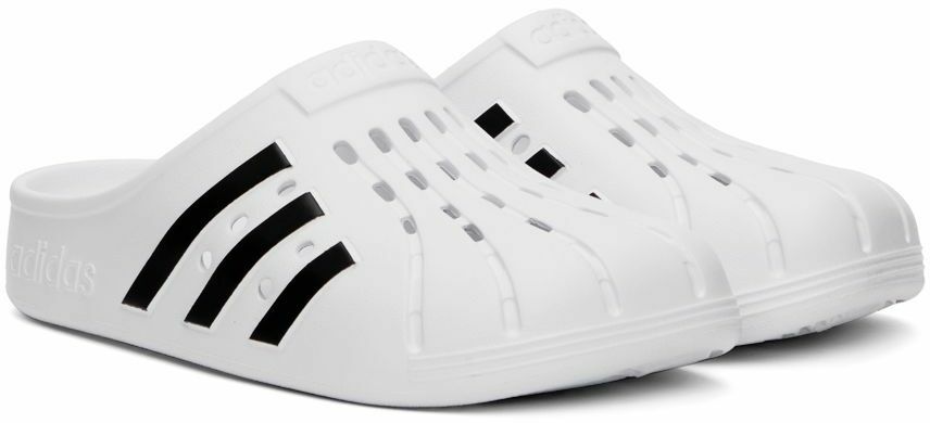 adidas Originals White Adilette Clogs adidas Originals