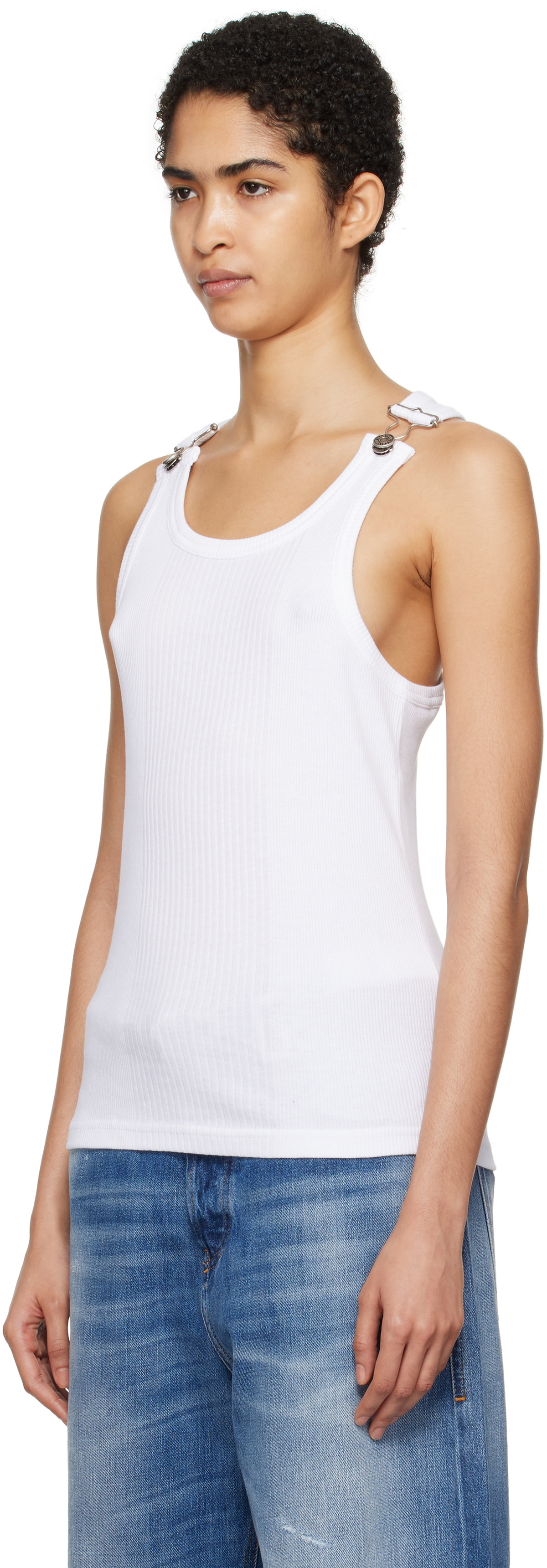 Jean Paul Gaultier White 'The Straps' Tank Top Jean Paul Jean Paul Gaultier White 'The Straps' Tank Top Jean Paul